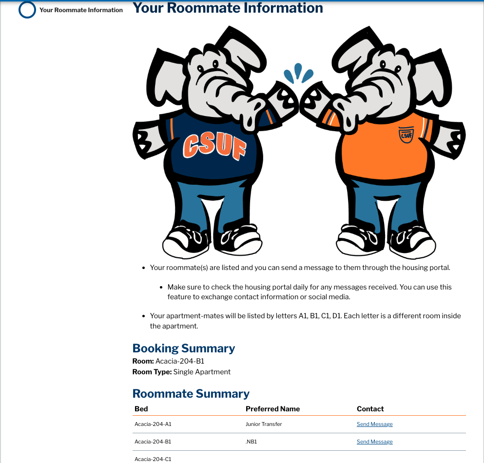 Room and Roommate Selection | CSUF - Housing and Residential Engagement