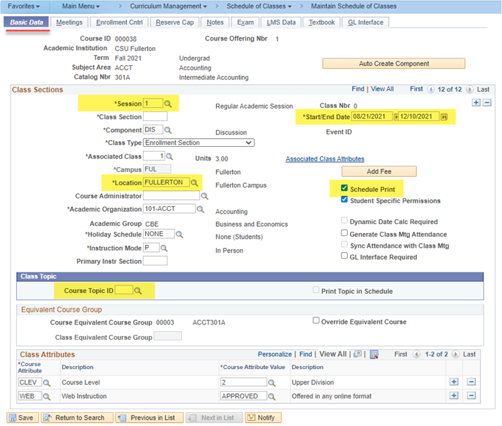 How to Make Schedule Changes in CMS | CSUF - Scheduling Office