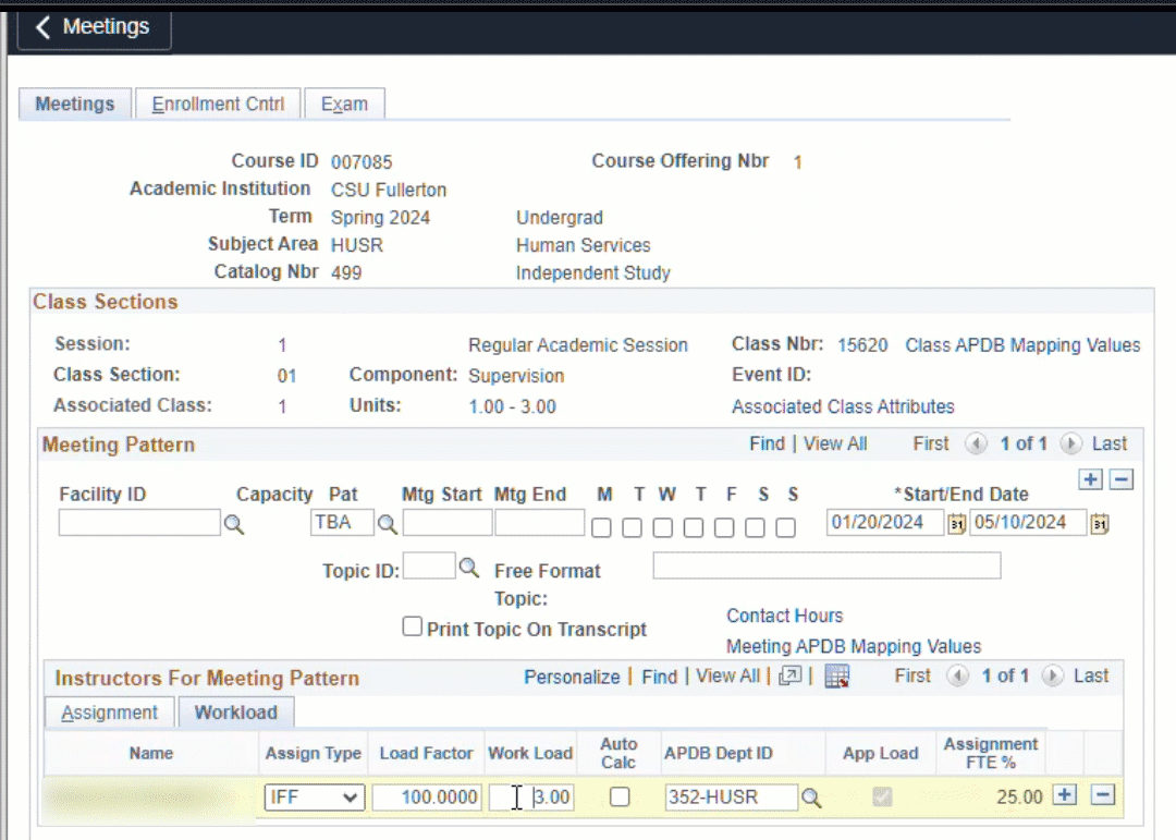 Zeroing Out Supervision | CSUF - Scheduling Office