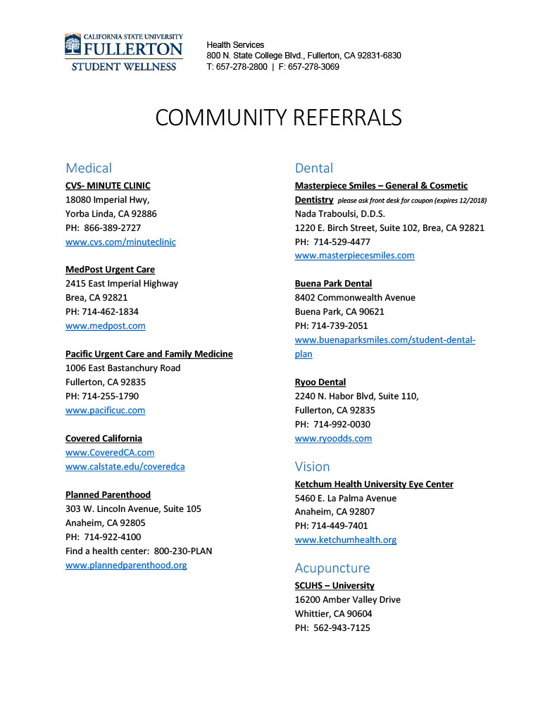 Resources | CSUF - TitanMED